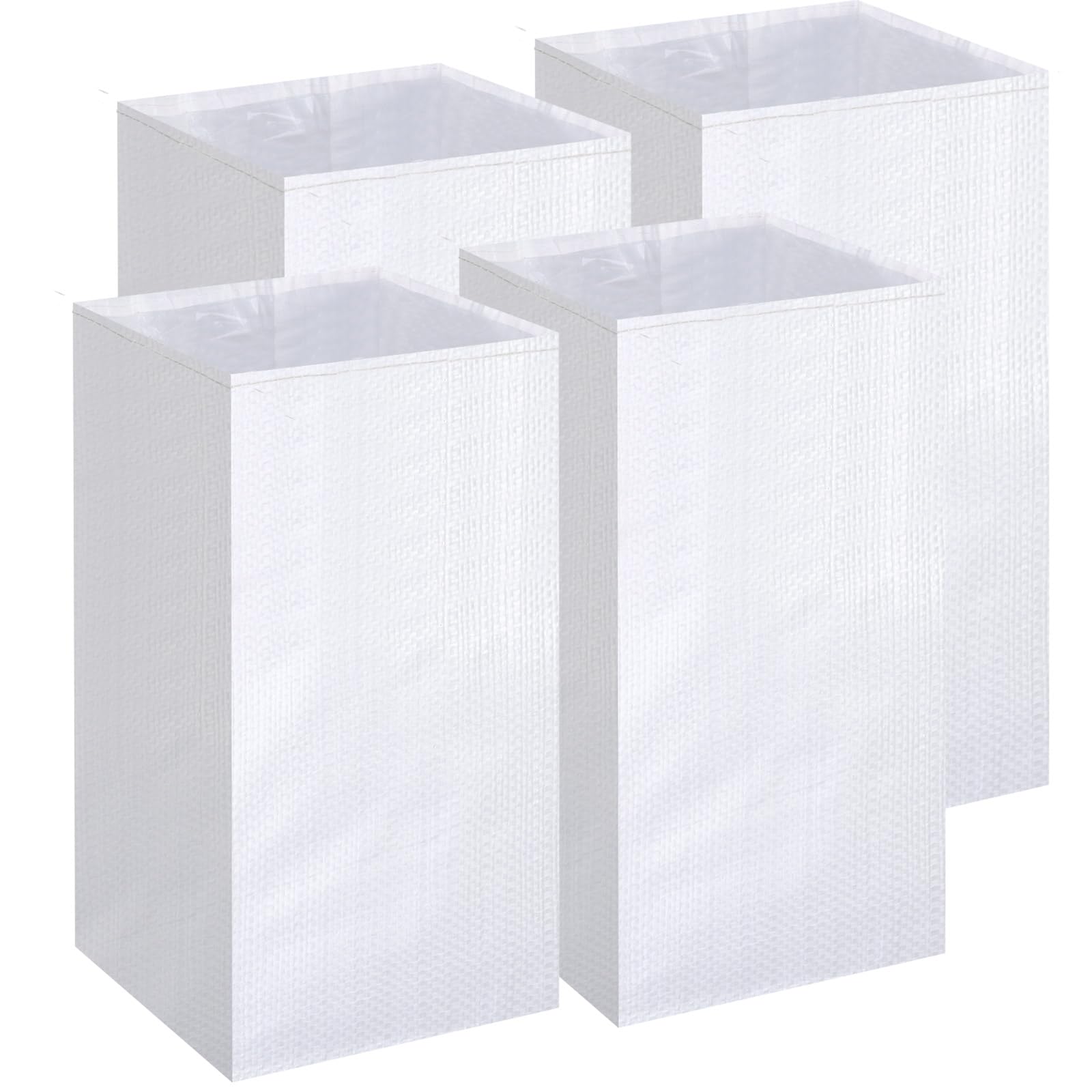 4 Count 40 Gallon Disposable Trash Cans with Waterproof Lining for Events, Reusable Sturdy Garbage Bins for Parties and Weddings, XL Size Trash Can Bin for Garbage and Recycling, 16 x 16 x 31 Inch
