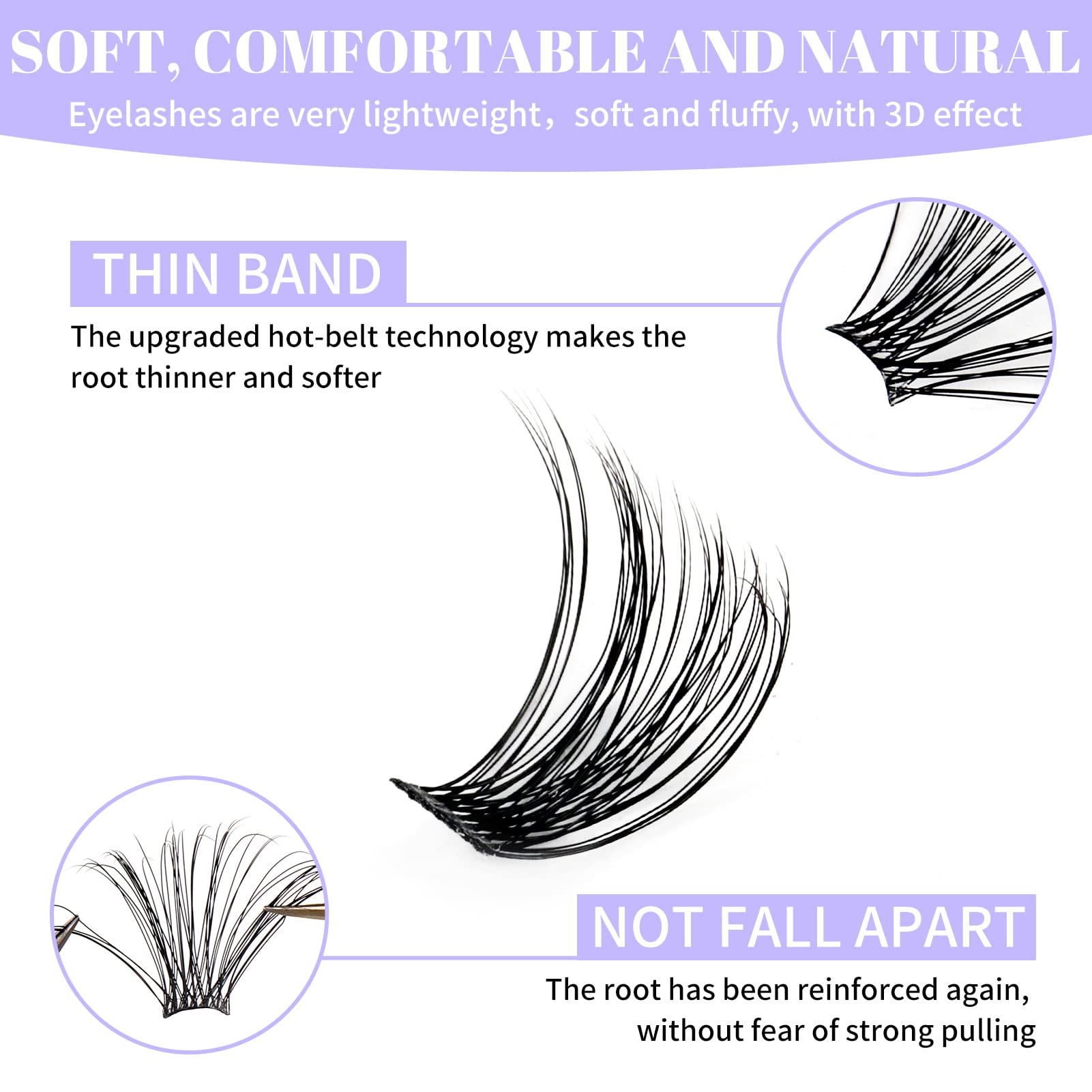 2 Style DIY Lash Clusters C/D Curl Soft and Wispy Cluster Lashes and Cluster Lash Glue Black Waterproof Long Lasting Lash Glue and Lash Remover Rose Low Irritation for Lash extensions/Lash Clusters