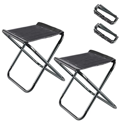 2 Pack Ultralight Camping Stool, Portable Folding Stool for Adults Fishing Outdoor Hiking Gardening Backpacking Travelling Walking with Carry Bag