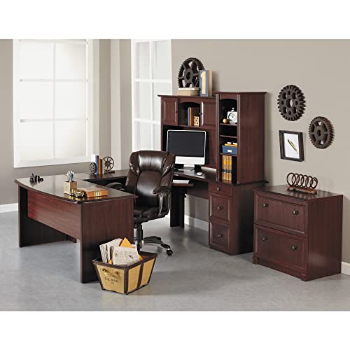 RealspaceĀ® Broadstreet 65"W U-Shaped Executive Desk, Cherry