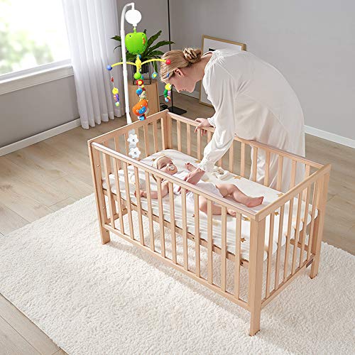 AFUNTA 37 Inch Double Screw Crib Mobile Bed Bell Holder with Music Box, DIY Toy Decoration Hanging Arm Adjustable Holder Bracket Baby Bed Stent Set Nut Screw