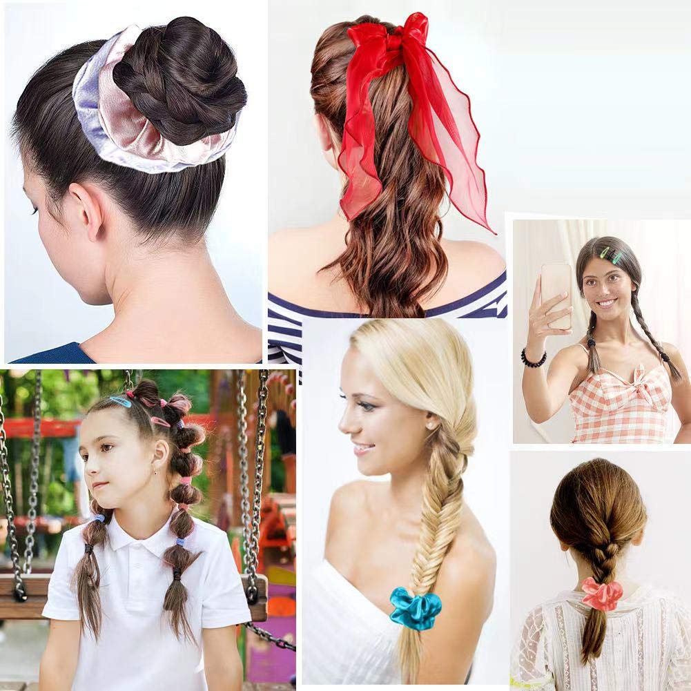 Girls' Variety Pack Hair Accessories - Scrunchies, Elastic Bands, Hair Clips (748PCS)