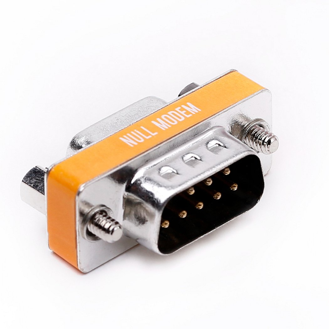 Arnorin DB9 Null Modem Adapter Male to Female Slimline Data Transfer Serial Port Adapter 10 Pack
