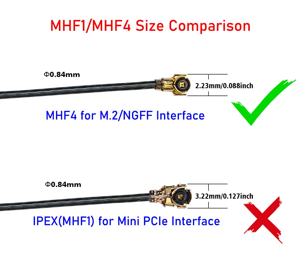 IPEX MHF4 Antenna 2.4GHz 5GHz 3dBi Internal Laptop WiFi Antennas for M.2 NGFF 7265 8265 9260 9560 AX200 Card