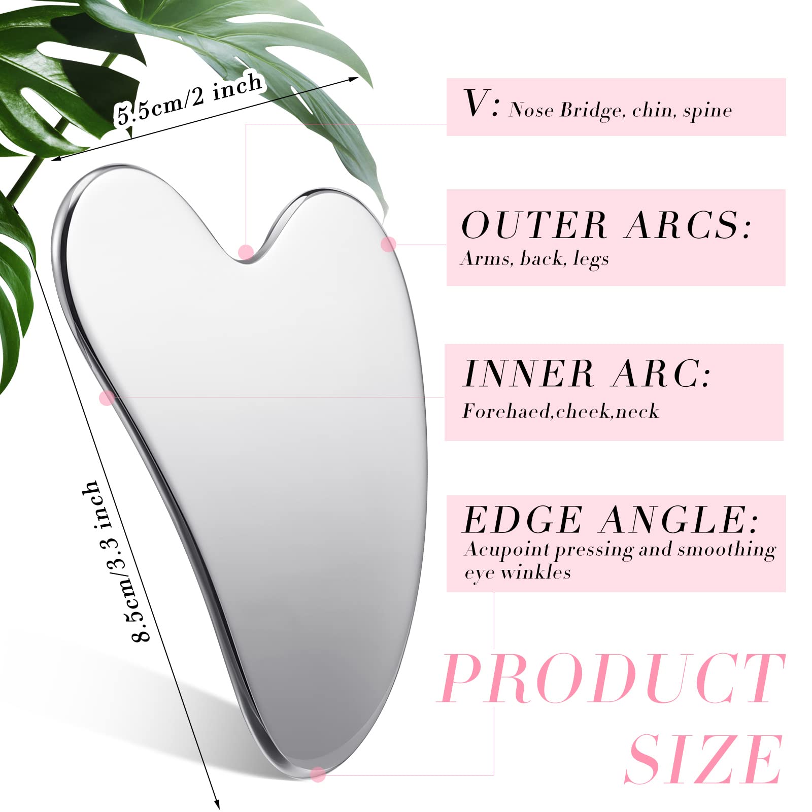 2 Pieces Face Reflexology Tools Stainless Steel Guasha Board Ear and Body Point Probe Pen Heart Shaped Massage Scraper Acupuncture Pen Gua Sha Facial Tool for Face Body Spa Massager