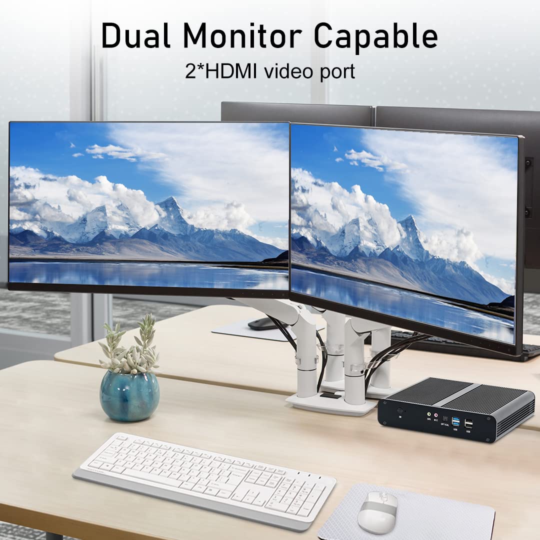 msecore Mini Desktop PC/HTPC, i7-1065G7 (up to 3.90GHz) Computer, 16G DDR4| 256G SSD, 2*HDMI, Support 4K, Dual Monitor, Dual NIC, Windows 11 Pro
