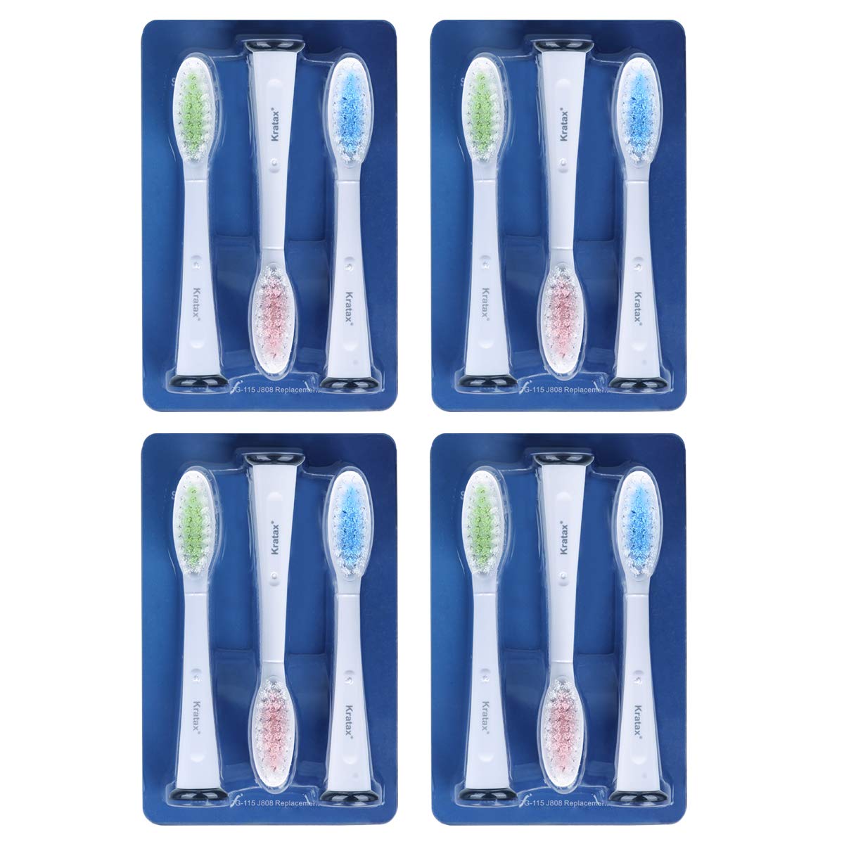 Kratax Replacement Toothbrush Heads, 12 Pack Replacement Brush Heads Compatible Electric Toothbrush