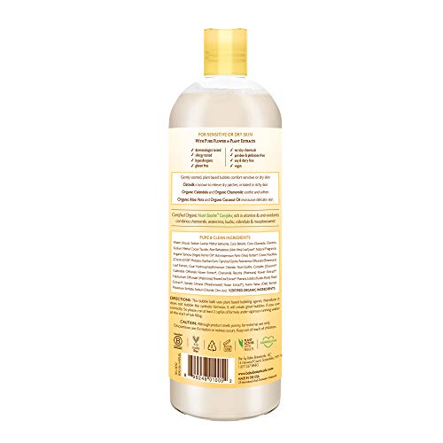 Babo Botanicals Moisturizing Plant-Based 2-in-1 Bubble Bath & Wash - with Organic Calendula & Natural Oat Milk - For Babies, Kids & Adults with Sensitive Skin - Hypoallergenic & Vegan - 15 oz