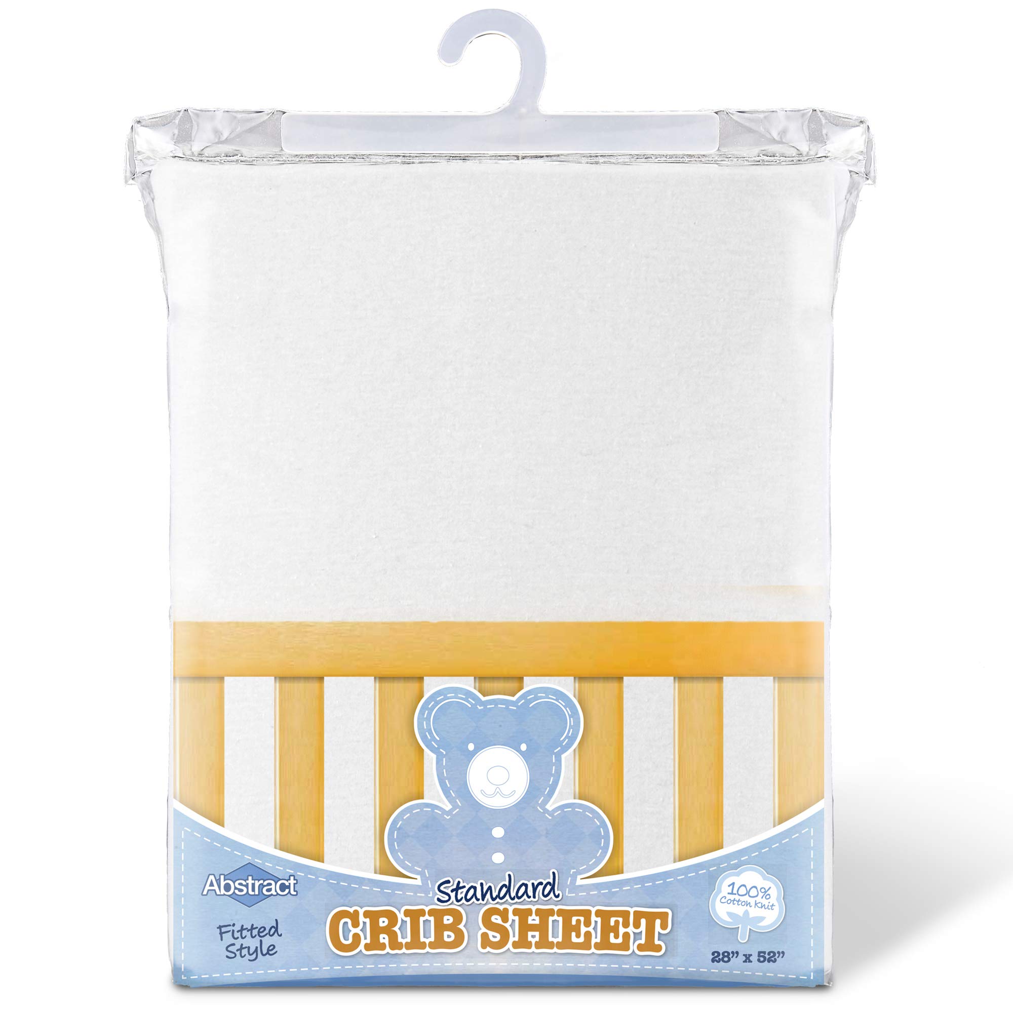 Abstract Cotton Crib Sheets - Fitted Crib Sheet for Standard Crib Mattress - Ultra Soft Crib Sheets for Boys Girls Baby - Universal - Snug Fitted - Cotton - 28"x52" (Solid White)