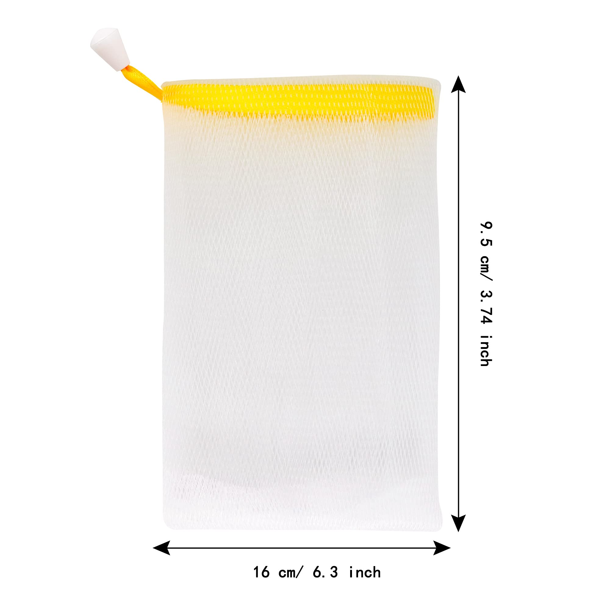 Trounistro 60 Pack Exfoliating Mesh Soap Bag Double Layer Thicken Soap Bag Mesh Soap Saver Bags with Drawstring for Bath & Shower Use, 10 Colors