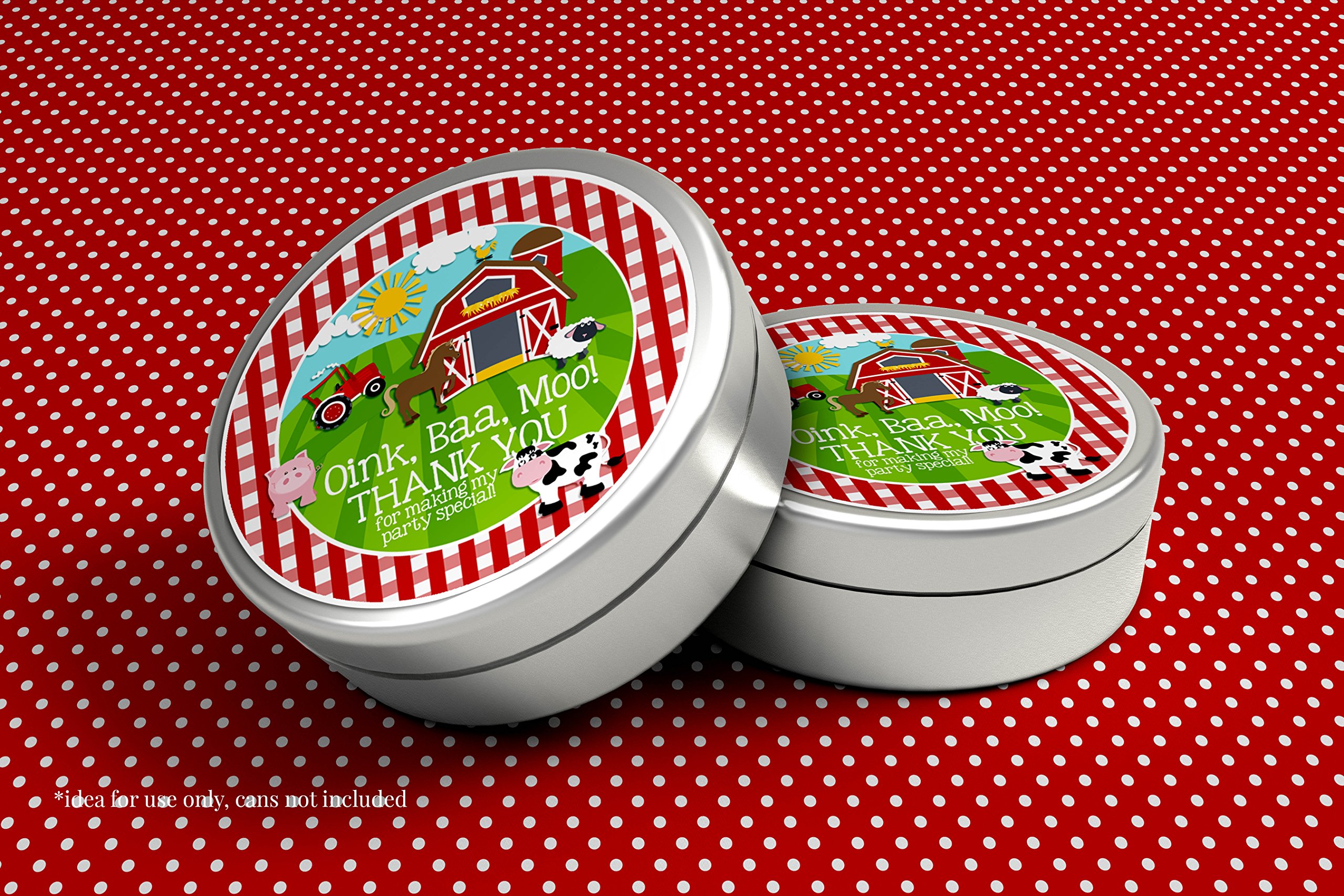 Barnyard Bash Birthday Party Sticker Labels, 40 2" Party Circle Stickers by AmandaCreation, Great for Party Favors, Envelope Seals & Goodie Bags