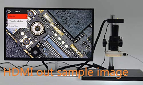 HAYEAR 41MP HD 1080P HDMI TV USB C-Mount Industry Microscope Camera Set 300X Lens 56LED Light Lamp Big Boom Stand Support UP Down Forward Adjust with Soldering Mat