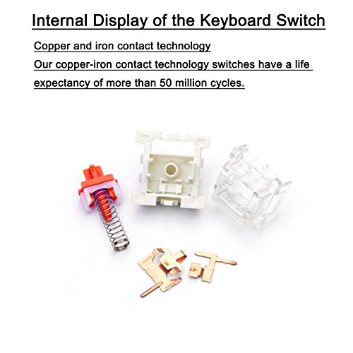 KULONG Key Switches, Black/Red/Blue/Brown Switch 3 Pin Keyswitch,Plate Mounted |Tactile Switch for Mechanical Keyboard,Extra-Thin & Light,Keycap Puller and Switch Puller Low Profile Switch (25 PCS)
