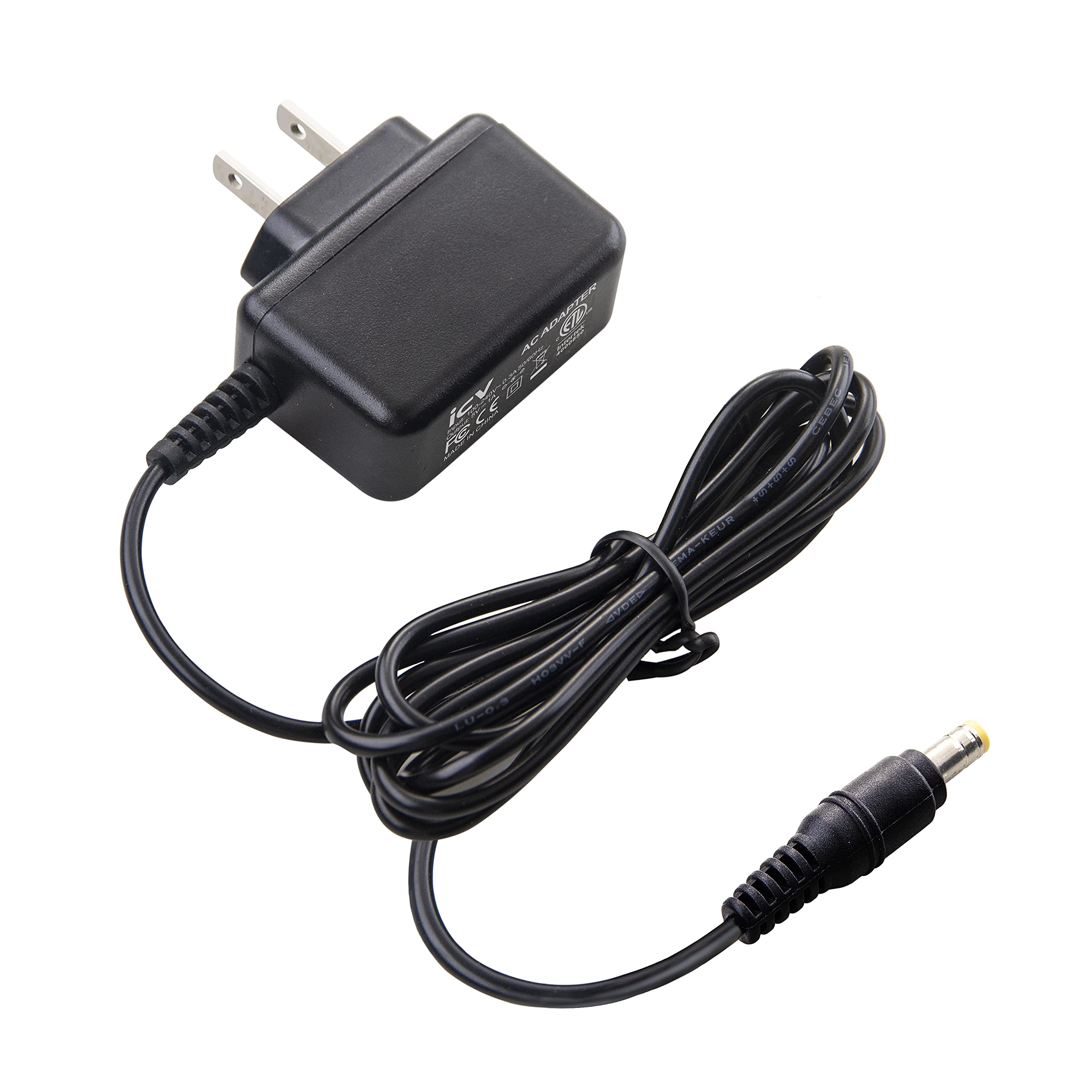 ICV 5V 1A Power Source Adapter, 5.5 x 2.1 mm DC Plug Power Supply Wall Charger for Security Camera DAC RCA Led Light Strips CCTV IP Camera Alarm System Receiver – Designed for Safety