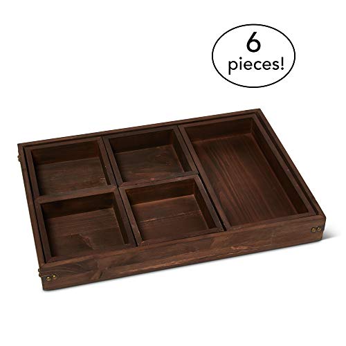 Ottoman Serving Trays for Coffee Table - Large Rustic Coffee Tray for Coffee Tables - Large Couch and Sofa Serving Tray for Food - Dimension (18.5 x 12 inches)