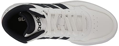 adidas Adult Hoops 3.0 Mid White/Legend Ink/Vivid Red 8