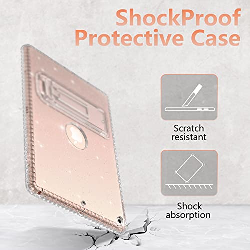 Hekodonk Slim Full-Body Protective Kickstand with Built-in Screen Protector Case for iPad 9th/8th/7th Gen (10.2" Display 2021& 2020 Version,Fits Model Model:A2602/ A2603/A2604/A2605/A2270/A2428/A2429)