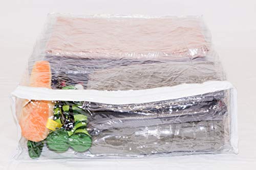 Clear Vinyl Zippered Storage Bags 15 x 18 x 5 Inch Set of 10