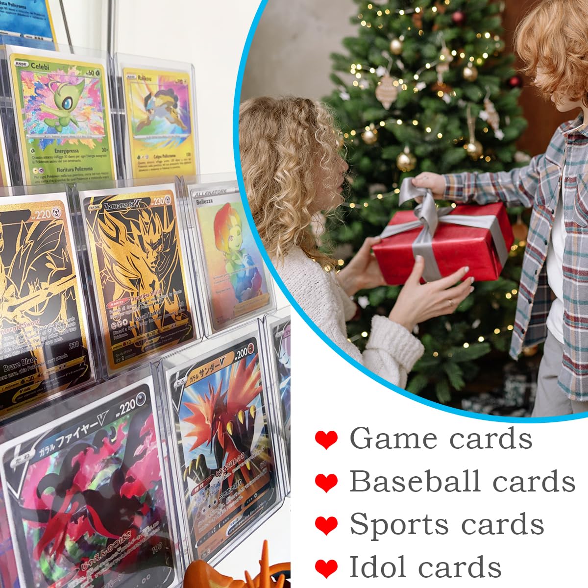 Baseball Card Sleeves, 50 Count Standard Toploaders Transparent Hard Plastic Design for Football, Photocard, Trading Card Sleeve