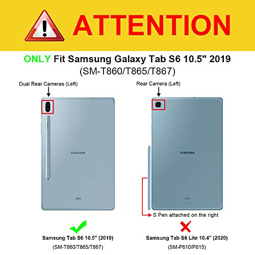 Fintie Keyboard Case for Samsung Galaxy Tab S6 10.5" 2019 (Model SM-T860/T865/T867), [Supports S Pen Wireless Charging] Slim Cover w/Detachable Wireless Bluetooth Keyboard, Black