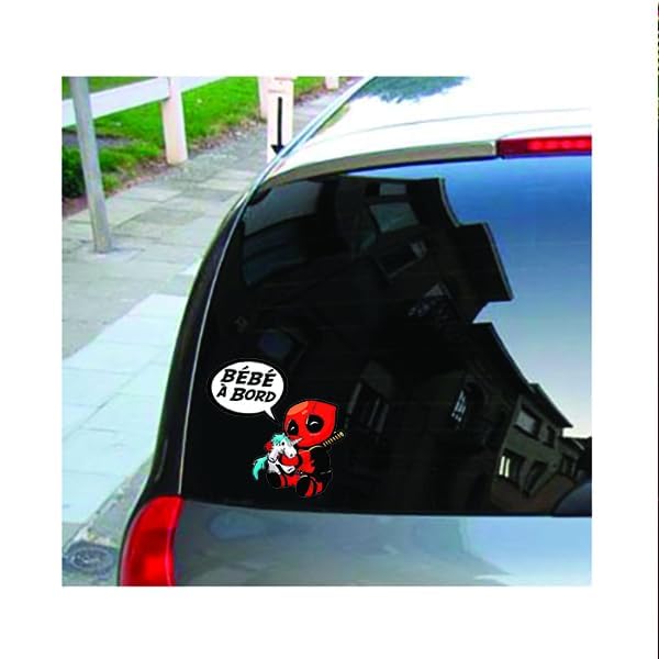 Baby Deadpool and The Cow, Sticker Baby on Board - Character Height : 3,95 inch