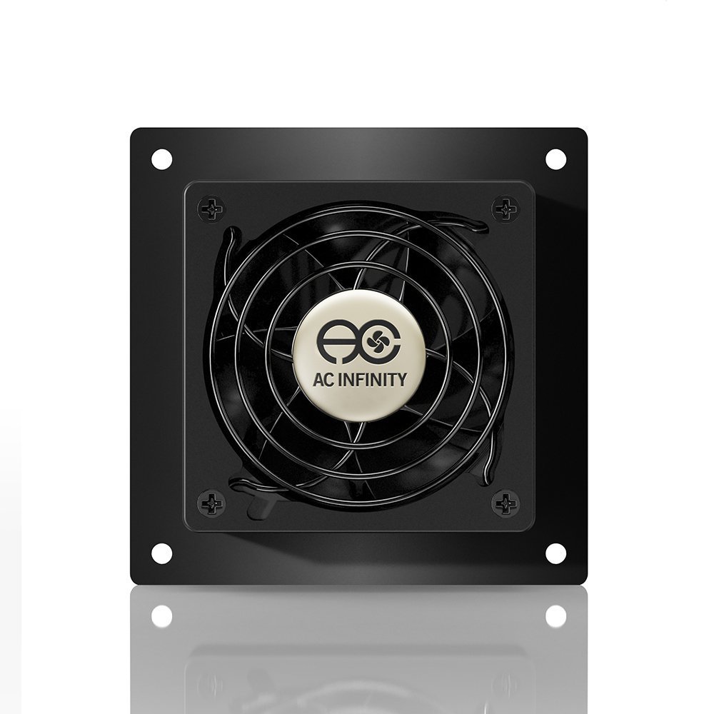 AC Infinity AIRPLATE S1, Quiet Cooling Fan System 4" with Speed Control, for Home Theater AV Cabinets