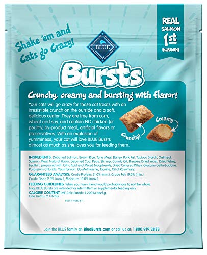 Blue Buffalo Bursts Crunchy Cat Treats, Seafood 5-oz Bag