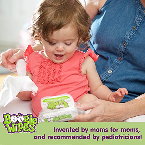 Baby Boogie Wipes, Made with Natural Saline for Stuffy Noses, Unscented, 30 Wipes (Pack of 3)