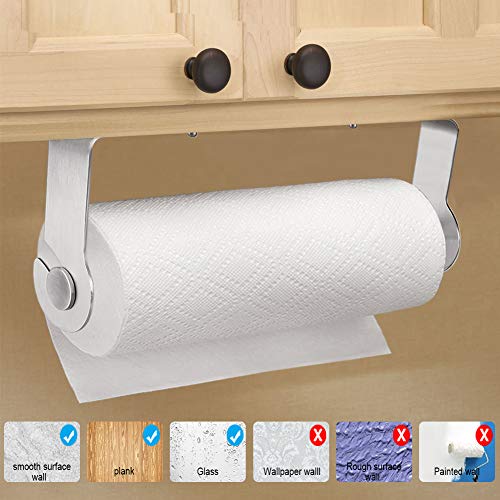 Carry360 Adhesive Paper Towel Holder Under Cabinet Stick on Paper Towel Rack for Kitchen,Bathroom,Toilet, Drill Free, 304 SUS Stainless SteelĀ