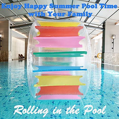 ALLADINBOX Inflatable Roller Float, 40" Colorful Water Wheel, Swimming Pool Rainbow Roller Toy for Kids and Adults Outdoors, Recommended Age 3 Years+