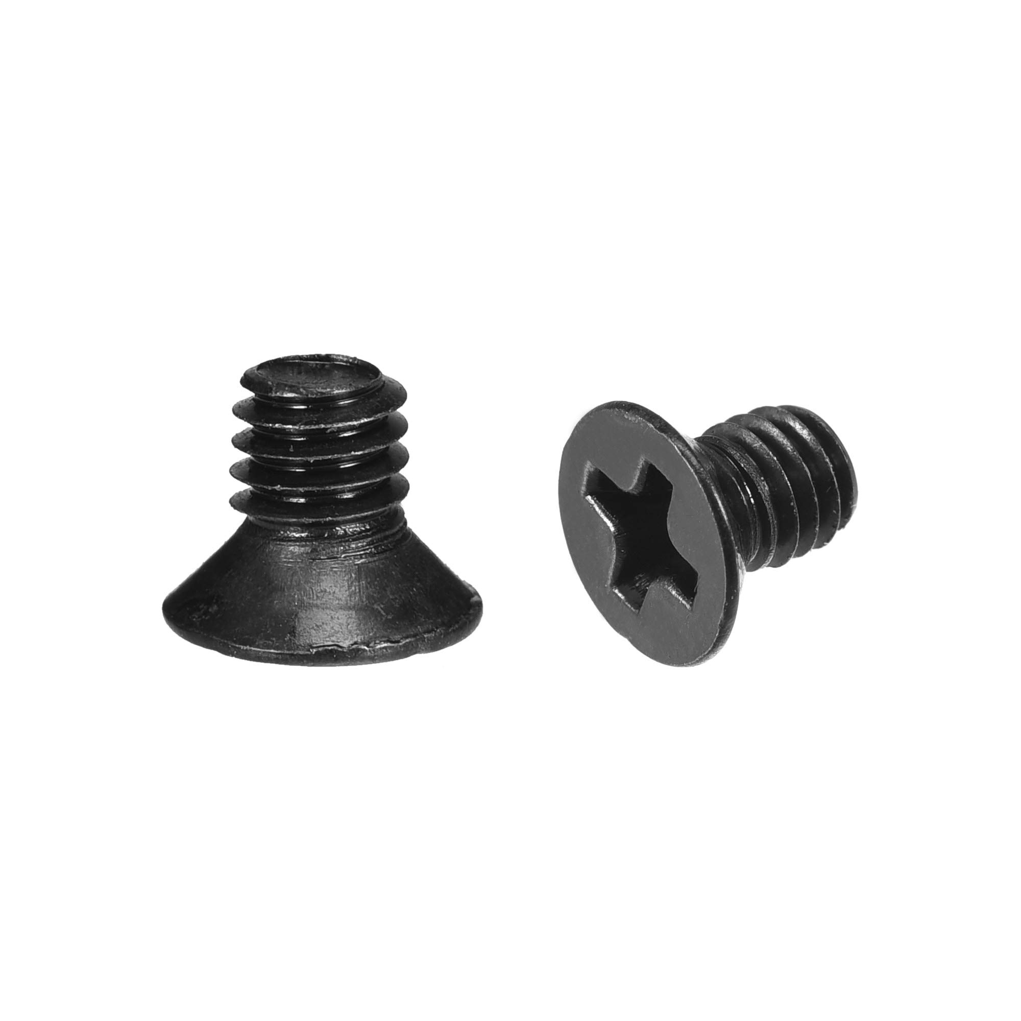 uxcell M4 x 6mm Phillips Screw Fastener Black for Laptop PC TV Fan Switch 50pcs