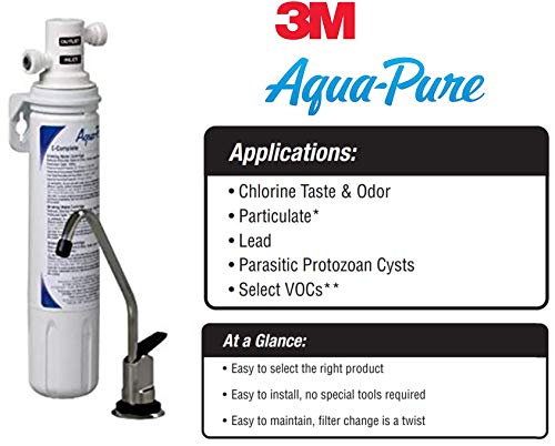 3M Aqua-Pure Under Sink Dedicated Faucet Replacement Water Filter Cartridge, for use with AP Easy Complete system