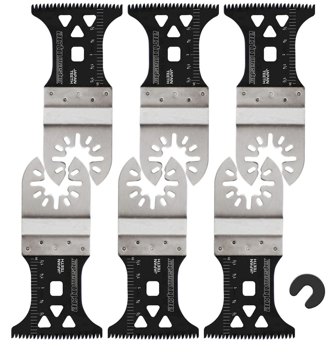 ACTOMASTER Japanese Teeth Precise Oscillating Saw Blade for Oscillating Tool Multitool, Pack of 6