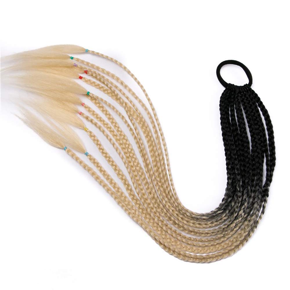 Large Hair Band Colorful Gradient Braided Ponytail Extention Hairstyle Hair Rope Accessories for Girls Wigs & Accessories 60 CM(27)