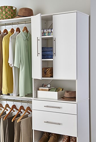 ClosetMaid SuiteSymphony Wood Closet Set, Add On Accessory, Modern Style For Storage, Clothes, Units, Pure White/Satin Nickel, 25-Inch Door Pair