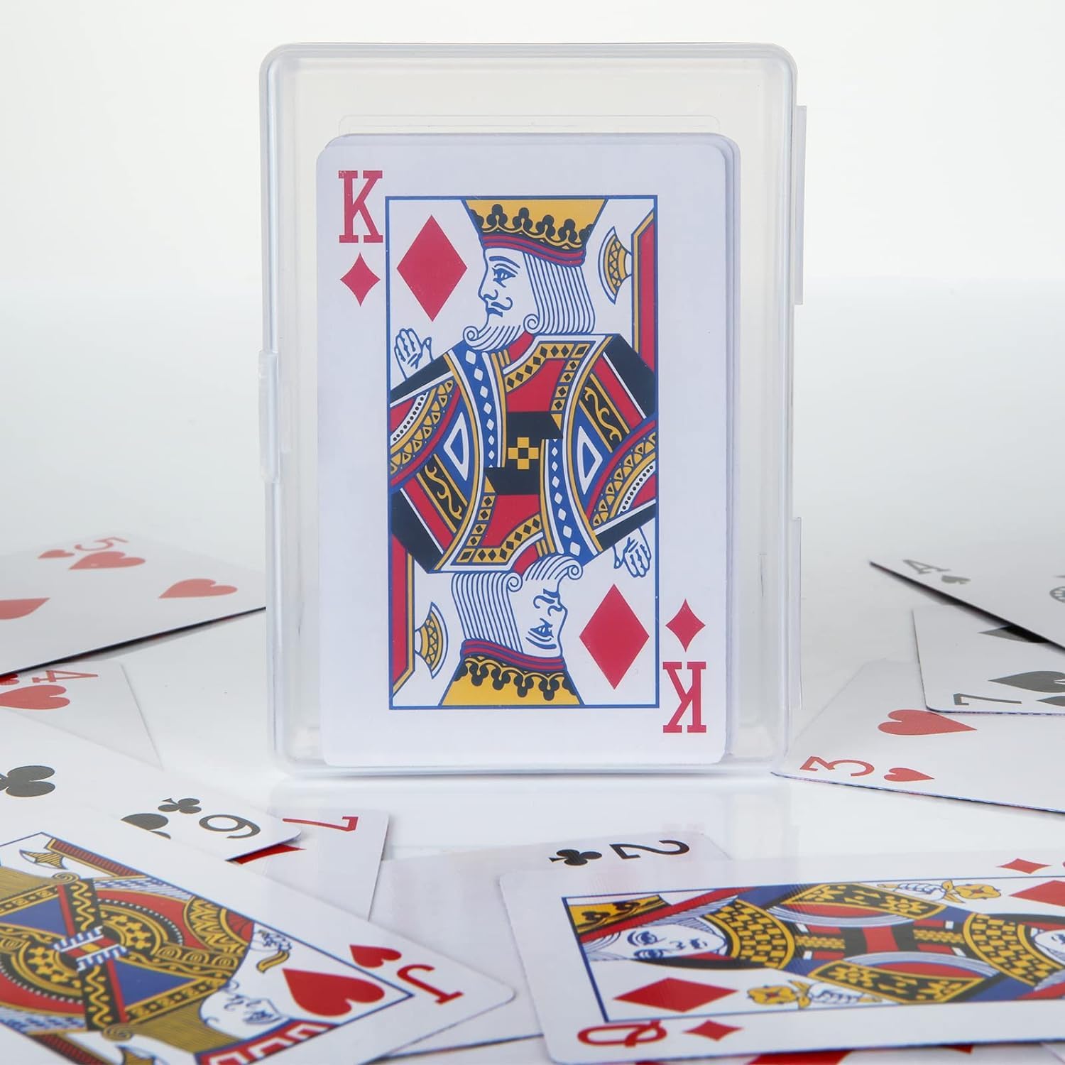APACALI 24PCS Playing Card Case Clear Plastic Gaming Game Card Holder Organizer, Snaps Closed Clear Card Box Small Hard Plastic Card Storage Box, Empty Trading Card Storage Box 3.8x2.7x0.82 Inch