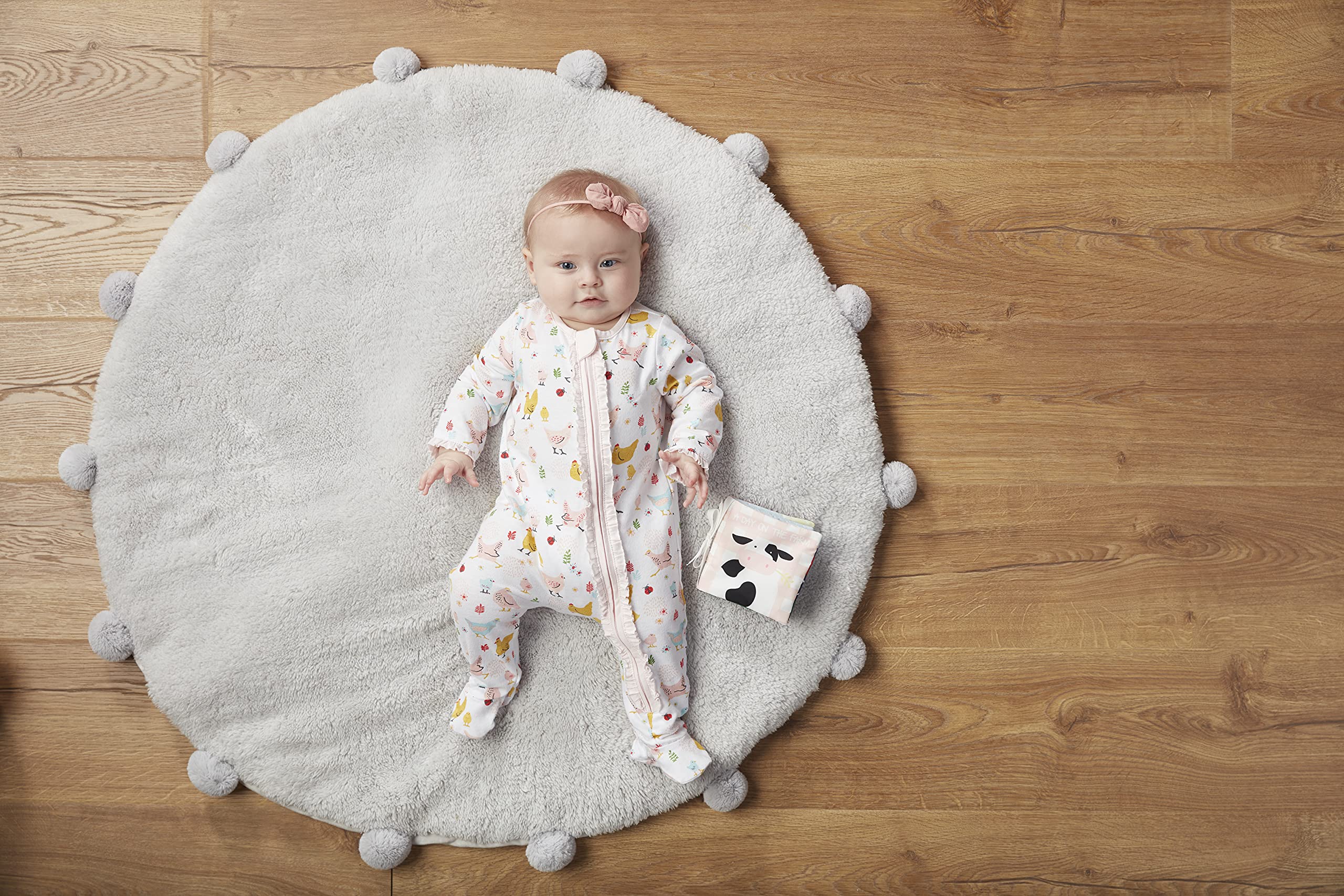 Mud Pie baby girls Girls' Set, 3-6 Mud Pie Farmhouse Sleeper And Book Set 3 6 Months, Pink, Months US