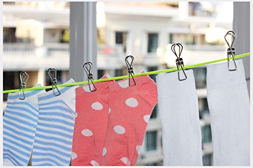 Clothes Pins 40 Pack Stainless Steel Clothesline Clips 2.2" ClothesPins Outdoor Indoor Laundry Drying Piece Clothesline Pins for Home and Office Fastener