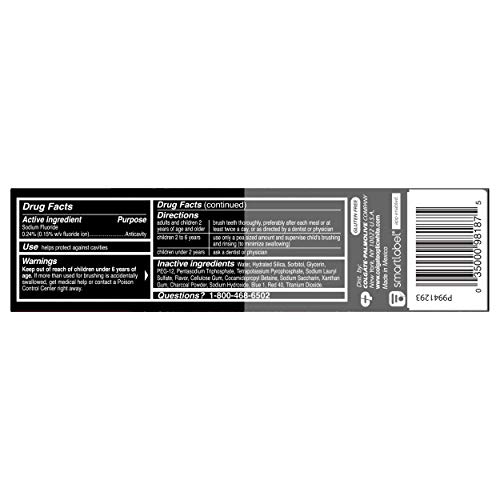 Colgate Optic White with Charcoal Whitening Toothpaste, Cool Mint Flavor, Safely Removes Surface Stains, Enamel-Safe for Daily Use, Teeth Whitening Toothpaste with Fluoride, 3 Pack, 4.2 Oz Tube