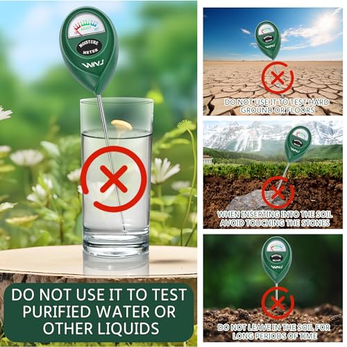 2 Pack Soil Moisture Meter, Plant Water Monitor, Lawn Moisture Meter,Soil Hygrometer Sensor for Gardening, Farming, Indoor and Outdoor Plants