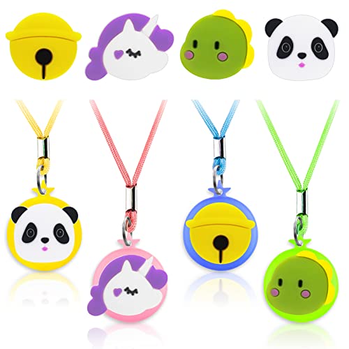 AirTag Necklace for Kids, Kid Air Tag Holder for Apple AirTags Case Tags Hidden Adjustable Length Nylon Cord Silicone Protective Cover Accessories