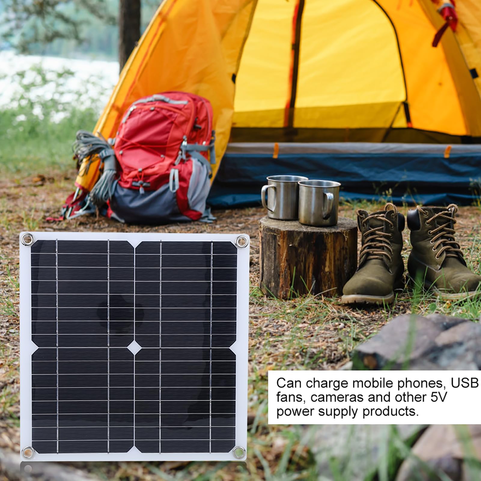 15W Waterproof Monocrystalline Silicon Solar Panel Board for Outdoor Travel Camping - Portable Solar Power Module for Efficient Outdoor Charging