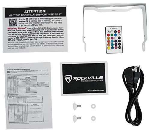 2) Rockville Battery PAR 61 White Rechargeable RGBWA+ DMX DJ Up-Lights+Remotes