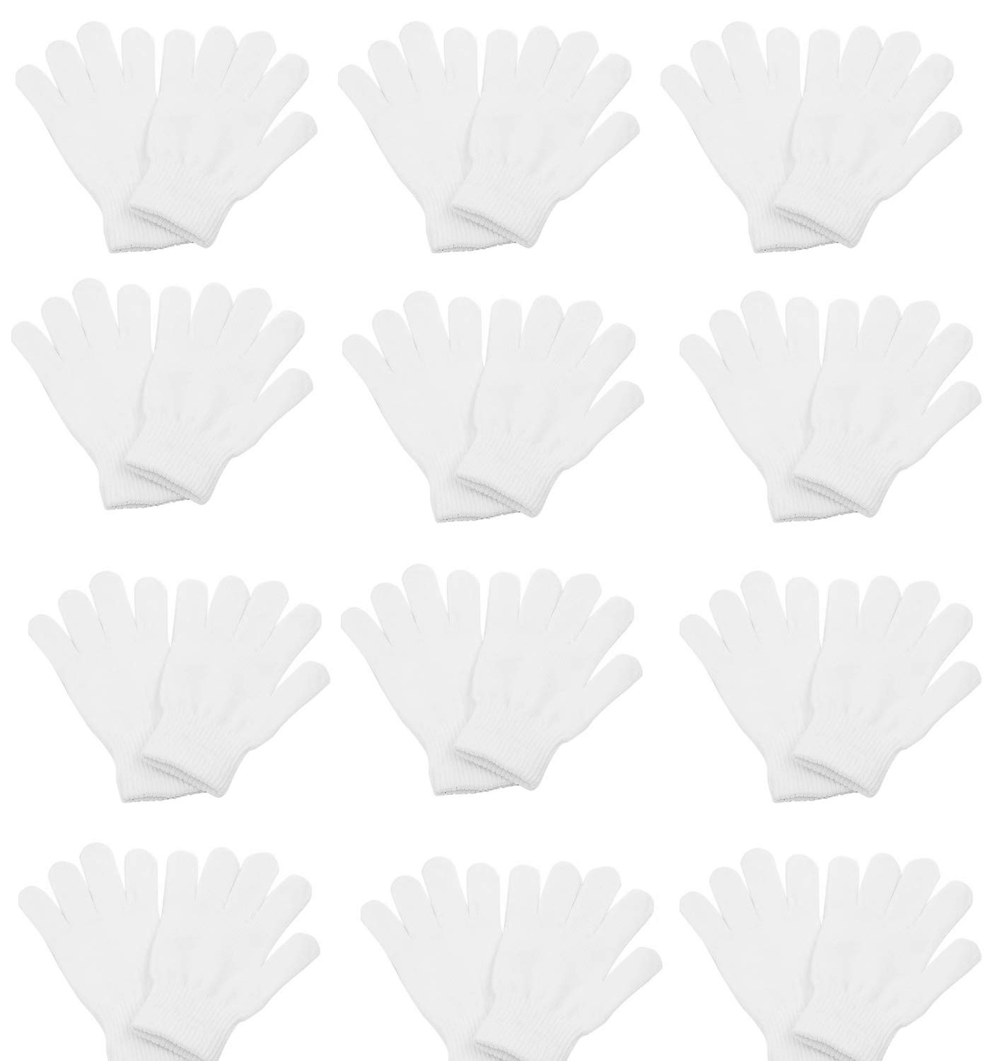 FOMANN Children Warm Magic Gloves Teens Winter Gloves Boys Girls Knit Gloves(7 to 16 years old) (White)