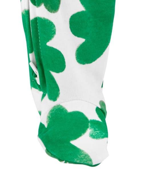 Carter's Unisex Baby St. Patrick's Day Jumpsuit (3 Months, White/Green)