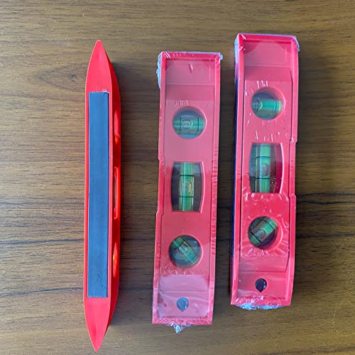 3 PCS Magnetic Torpedo Level, 6 Inch Bubble Level with 45°/90°/180° Bubbles, Shock Resistant Magnetic Level Tool for Measuring