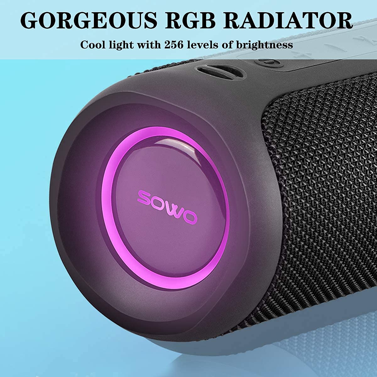 Portable Speaker, Wireless Bluetooth Speaker, IPX7 Waterproof, 25W Loud Stereo Sound, Bassboom Technology, TWS Pairing,16H Playtime, Speaker with Lights for Home Outdoor - Black+Pink