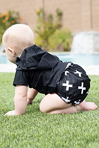 Cheeky Cloth One Size Reusable Swim Diaper (Black w/White X)