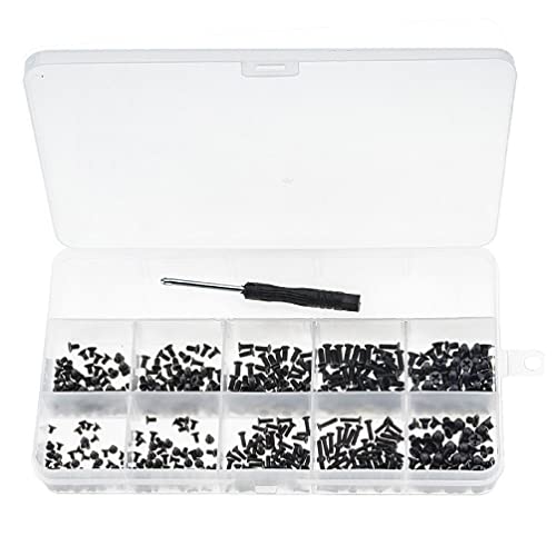 500Pcs M2 M2.5 M3 KM Screw Black Zinc Plated Flat Head Phillips Screws Laptop Notebook Computer Screws Set Kit Carbon Steel Screws Black zinc Plated