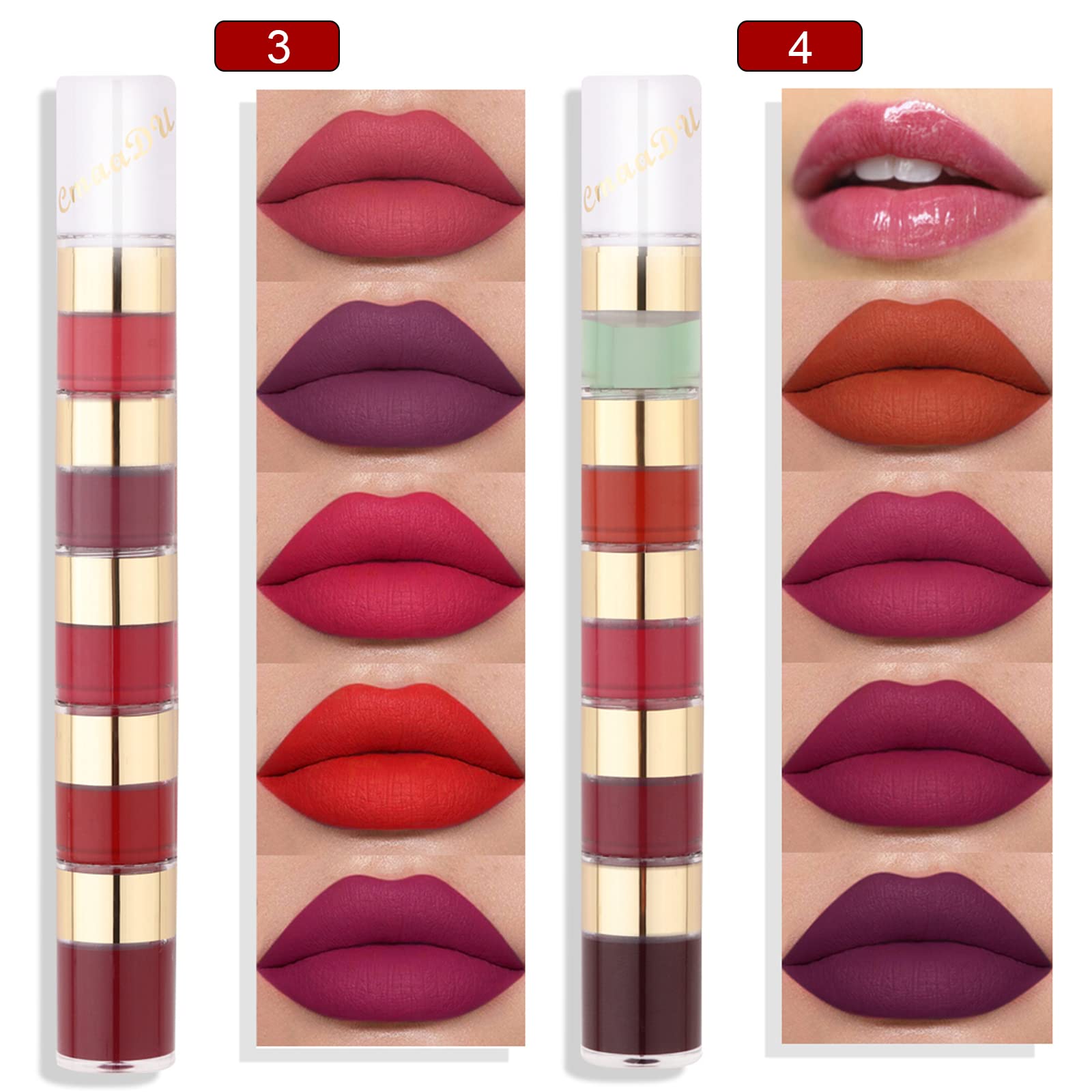 20 Colors Mini Liquid Matte Lipstick and Aloe Vera Lipstick Set, Long Lasting Waterproof High Pigmented Velvety Lip Gloss Set Lip Makeup Gift for Women (SET C)